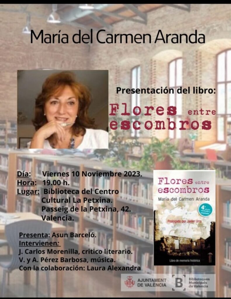 María del Carmen Aranda presenta su libro ‘Flores entre escombros’ en ...